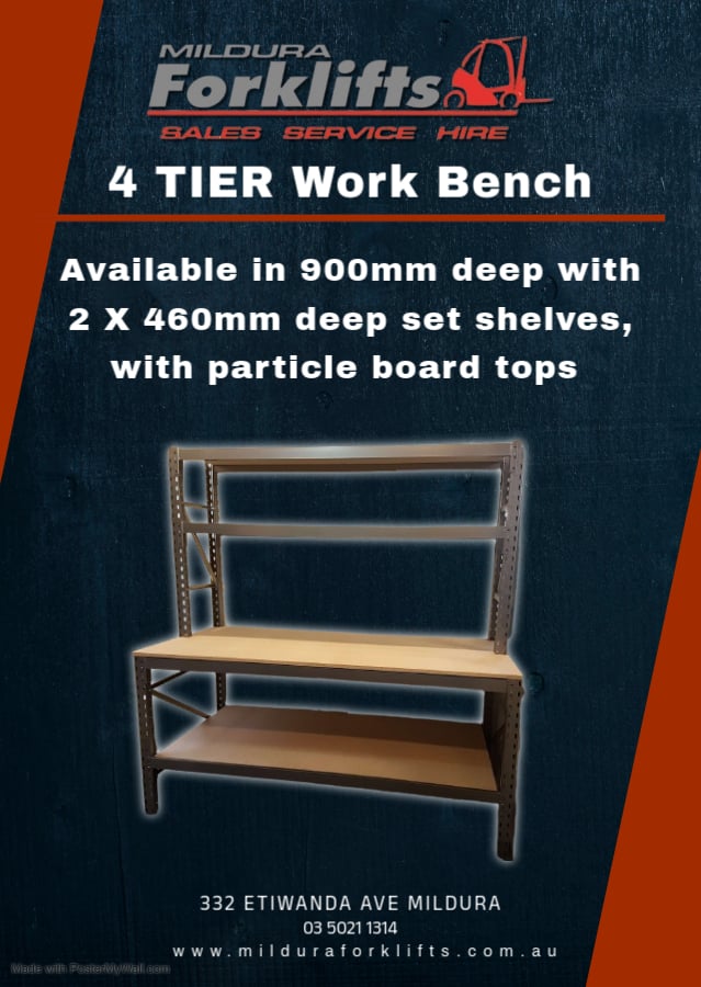 4 Tier Longspan Work Bench - Mildura Forklifts